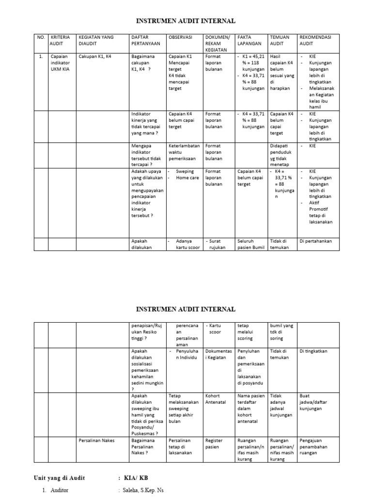 Instrumen Audit Kia Ukm Pdf