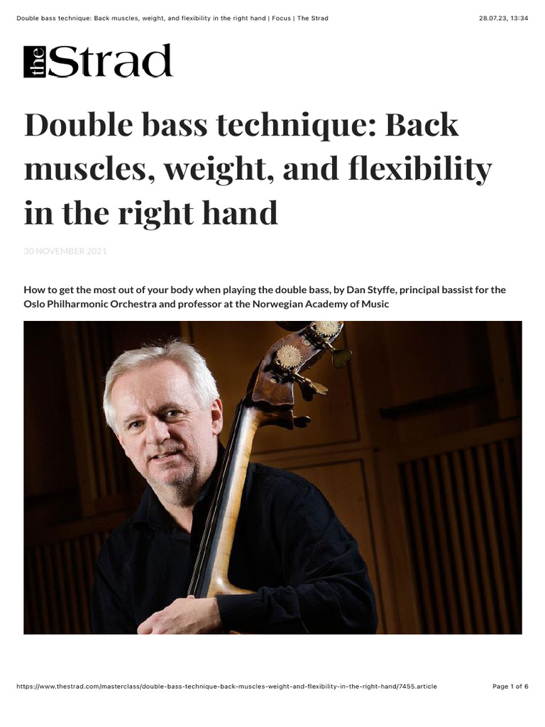 Double Bass Technique: Back Muscles, Weight, and Flexibility in The Right Hand - Focus - The ...
