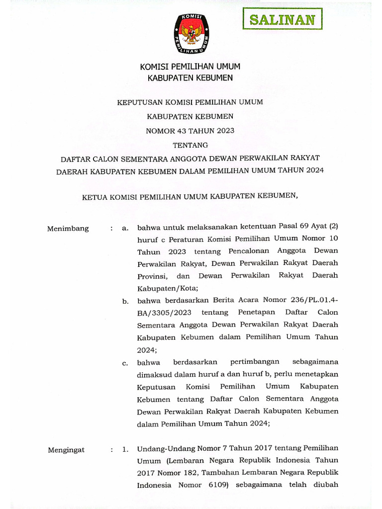 SK 43 TH 2023 Salinan DCS | PDF