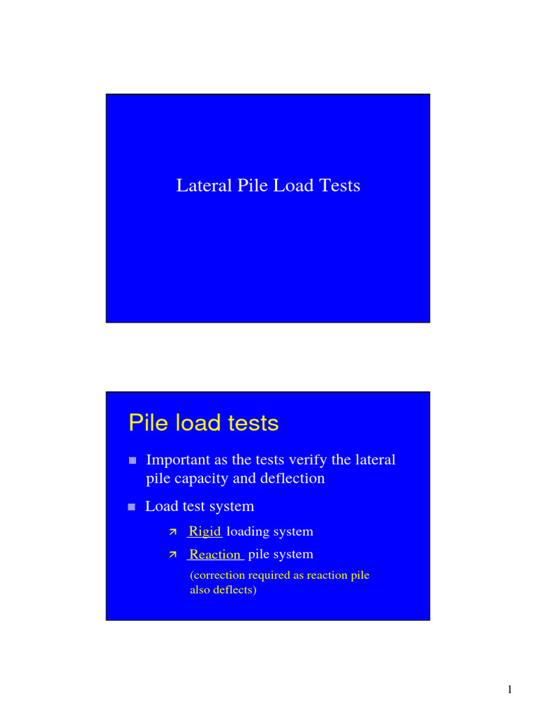 Lateral Pile Load Test Insights | PDF | Deep Foundation | Bending