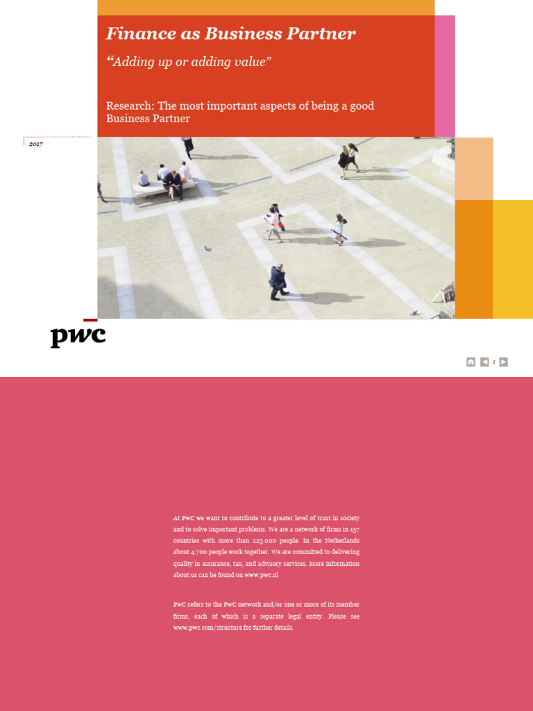 PWC Finance As Business Partner Adding Up or Adding Value 2017 | PDF ...