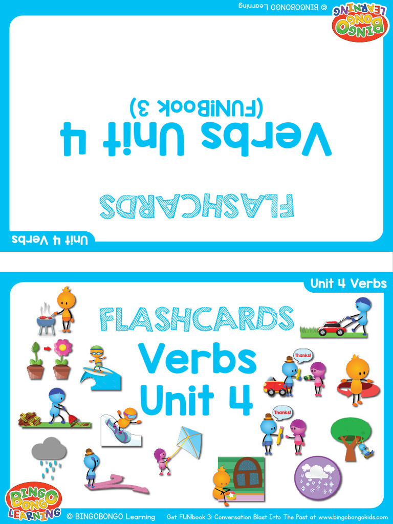 Verbs Flashcards Double Sided Unit 4 | PDF
