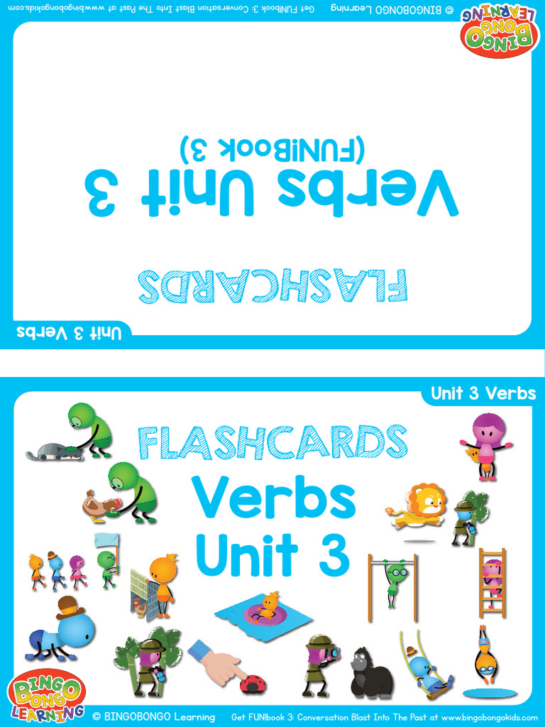 Verbs Flashcards Double Sided Unit 3 | PDF