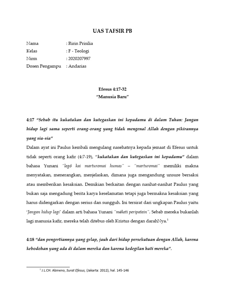 UAS TAFSIR PB - Ririn Prisilia | PDF