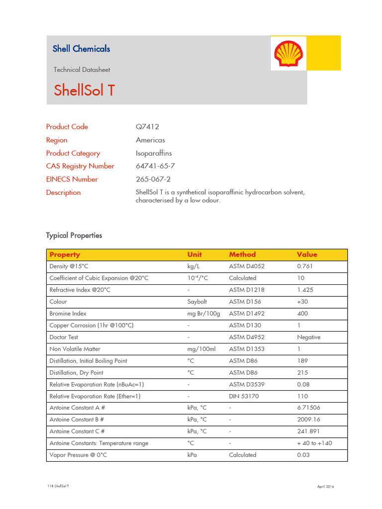 Shellsol T q7412 Am | PDF | Thermodynamics | Chemistry