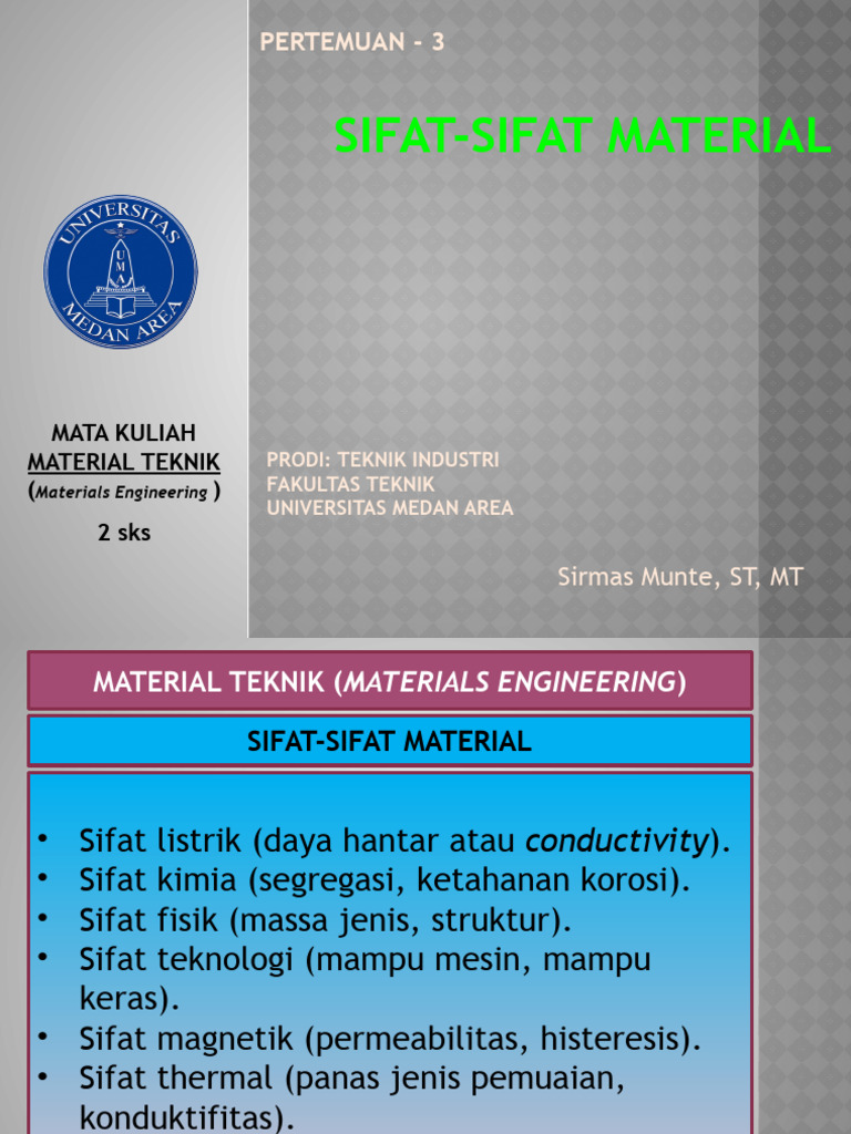 MT 3. Sifat Sifat Material | PDF | Ilmu Sosial