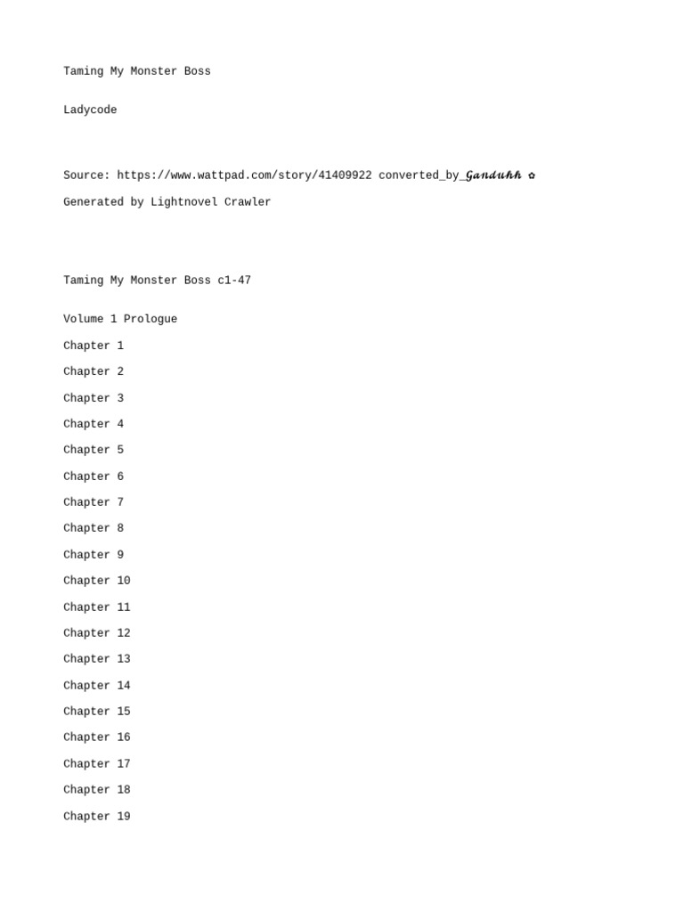 Taming My Monster Boss | PDF