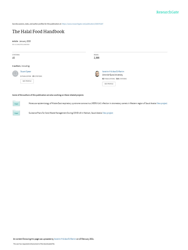 The Halal Food Handbook | PDF | Animal Slaughter | Food Safety