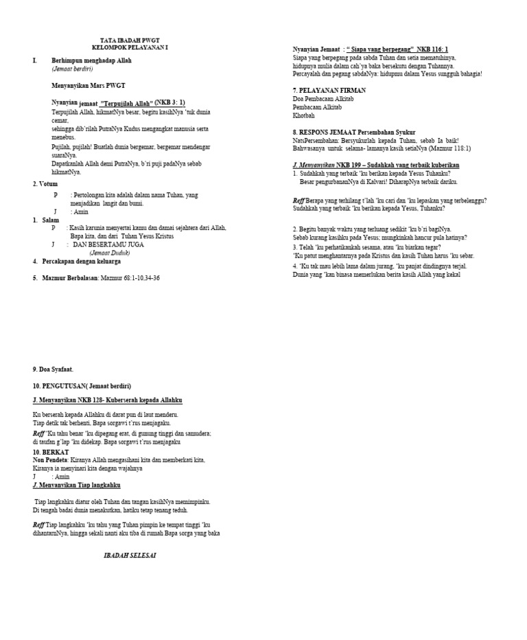 TATA IBADAH PWGT | PDF