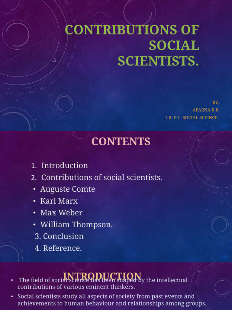 Contribution of Social Scientists | PDF | Karl Marx | Sociology