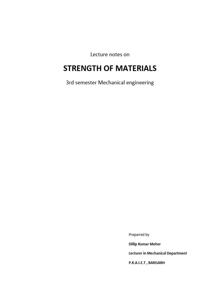 Strength of Materials 3rd Mech | PDF