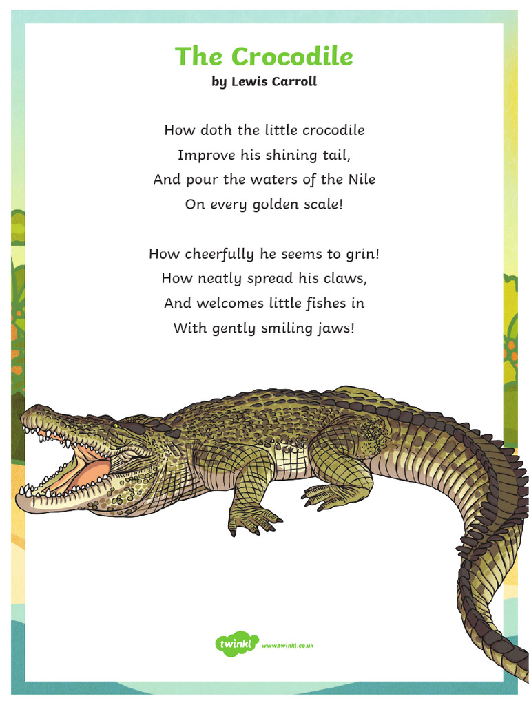 Au t2 e 2122 The Crocodile Handwriting Poem Activity Pack Ver 1 | PDF