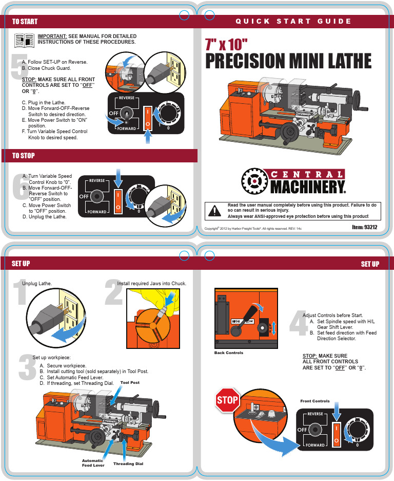 Precision Mini Lathe: To Start | PDF | Mechanical Engineering | Metalworking