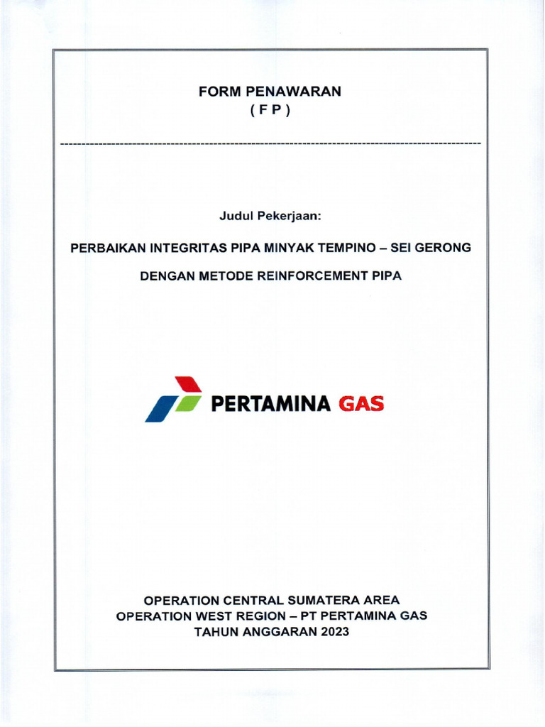 FP Perbaikan Pipa Dengan Reinforcement Fix | PDF