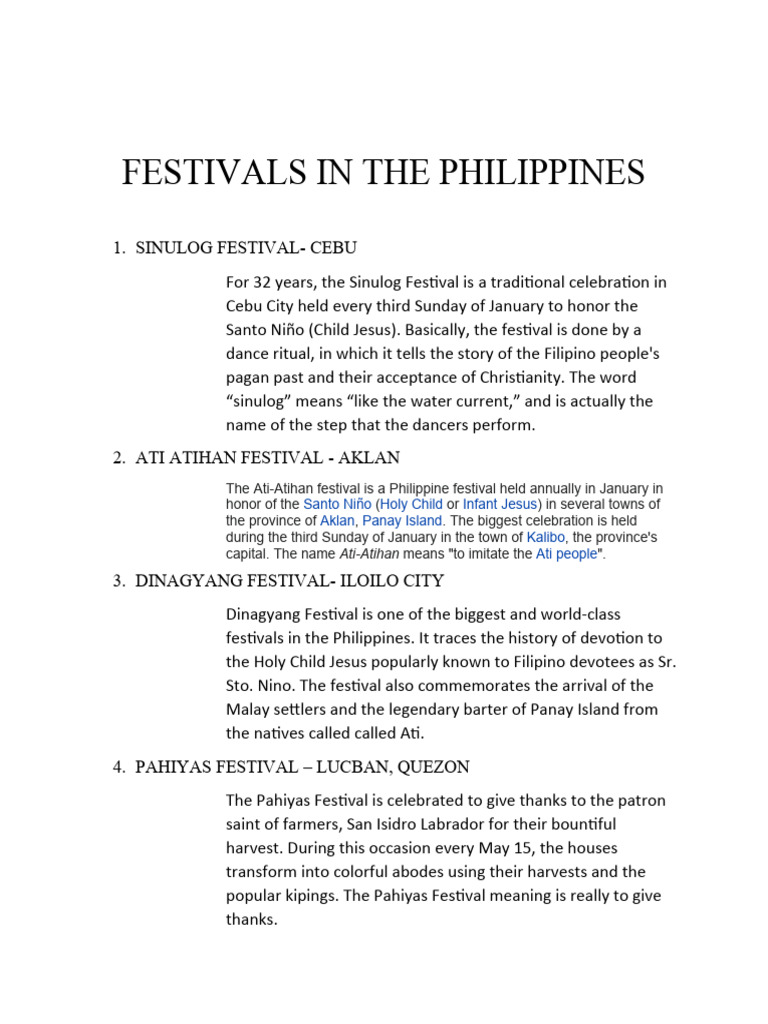 Philippine Festival Guide | PDF | Festival | Philippines