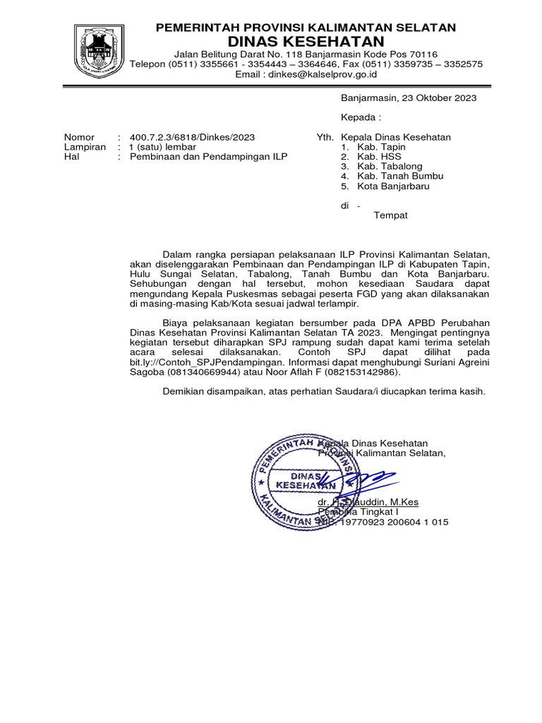 Surat Pendampingan ILP | PDF