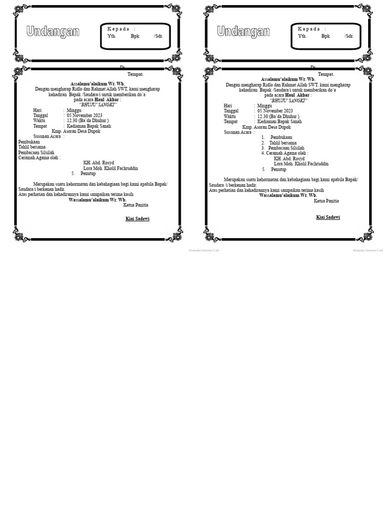 Undangan Haul... | PDF