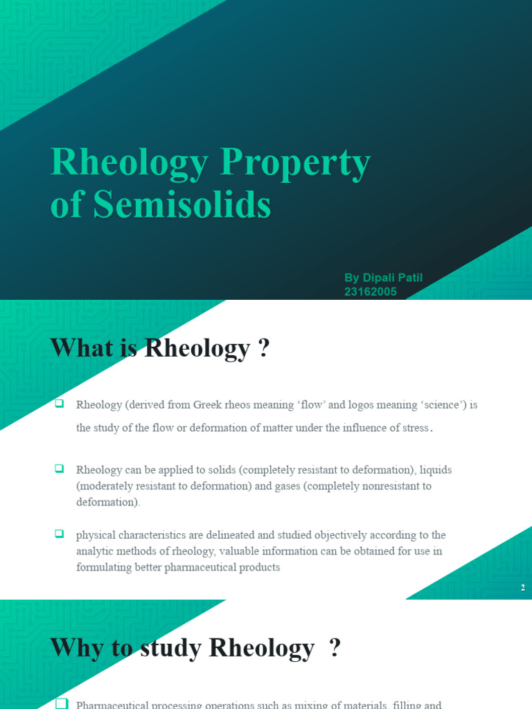 Rheological Properties of Semisolids | PDF | Rheology | Viscosity
