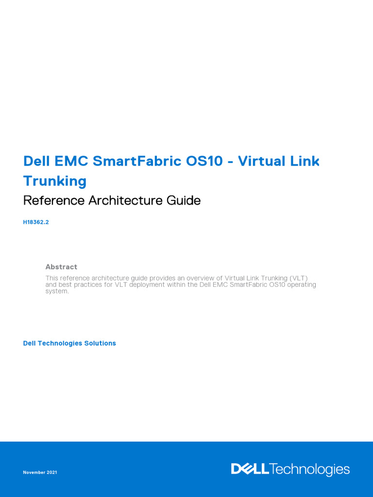 Dell Emc Smartfabric Os10 Virtual Link Trunking Pdf Routing Ip Address