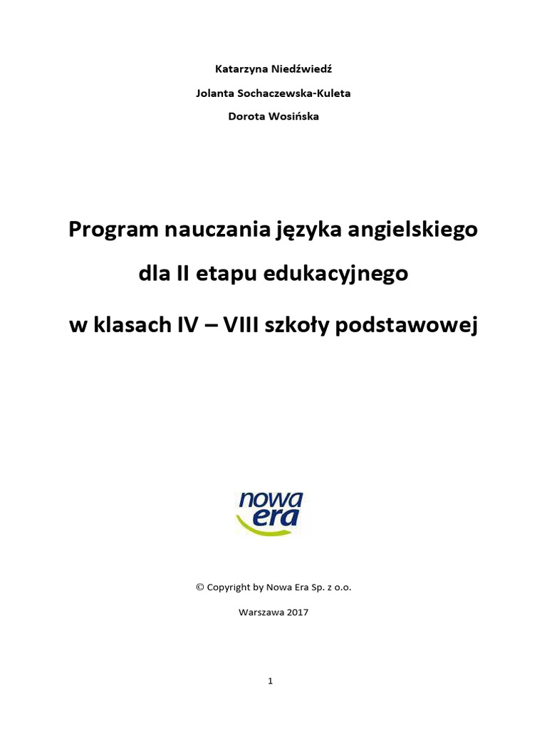 Repetytorium 8 Program Nauczania Jezyka Angielskiego W Klasach IV Viii ...