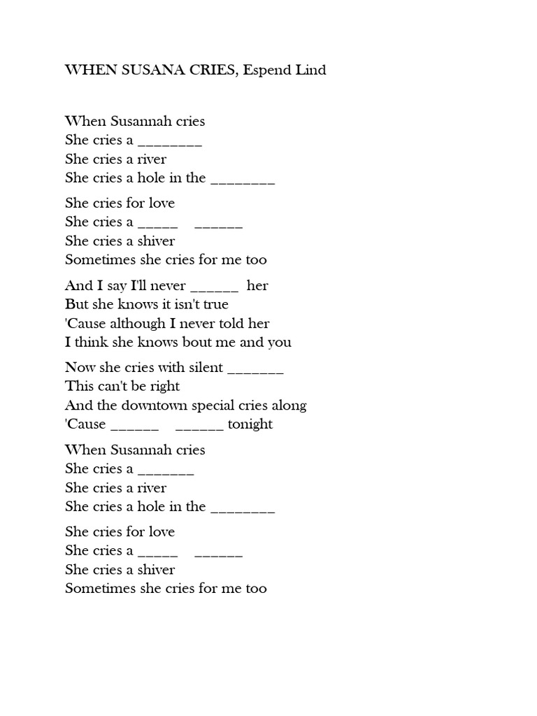 When Susannah Cries | PDF