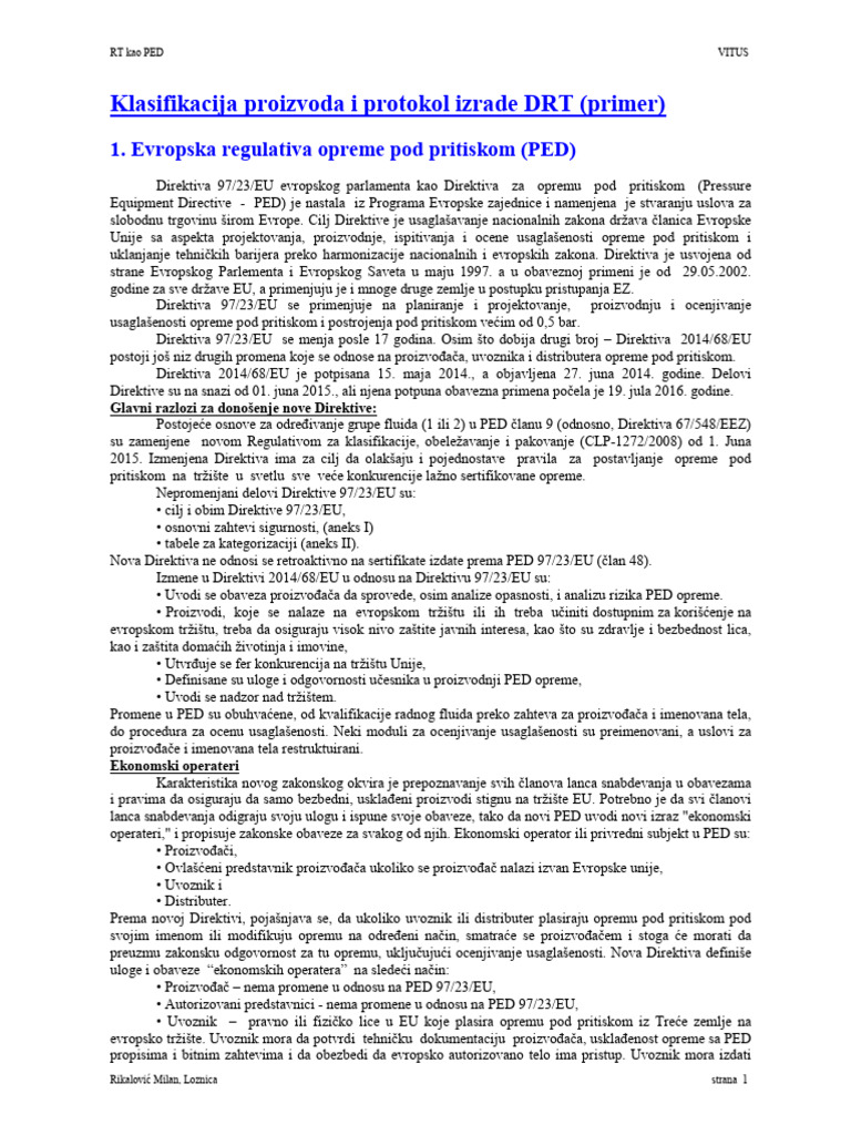 Klasifikacija DRT I Protokol Izrade Primer | PDF