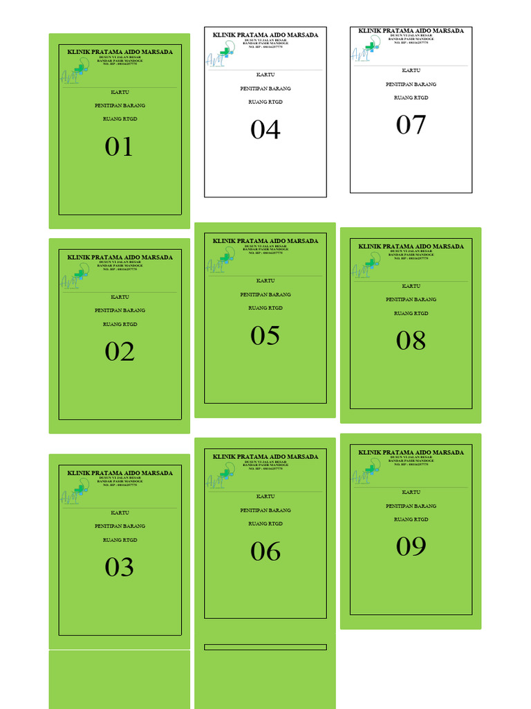 Kartu Ruang RTGD | PDF