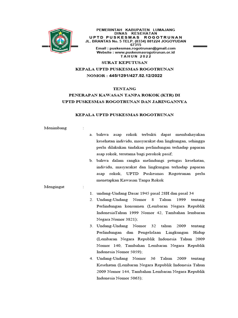 SK KTR Puskesmas | PDF