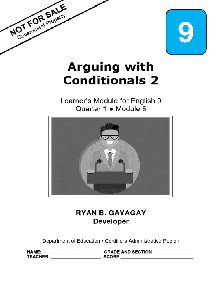 Eng9 Q1mod5 Arguing Conditionals2 Ryan Gayagay Bgo v4 | PDF