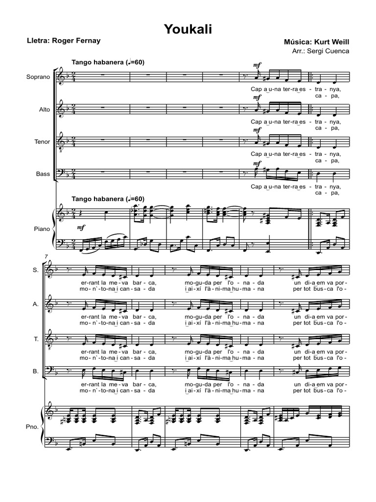 Youkali partitura català | PDF