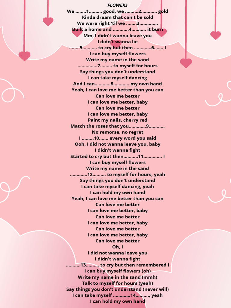 Miley Cyrus - Flowers Lyrics | PDF