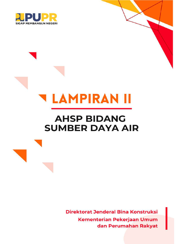 Lampiran II AHSP Bidang Sumber Daya Air | PDF