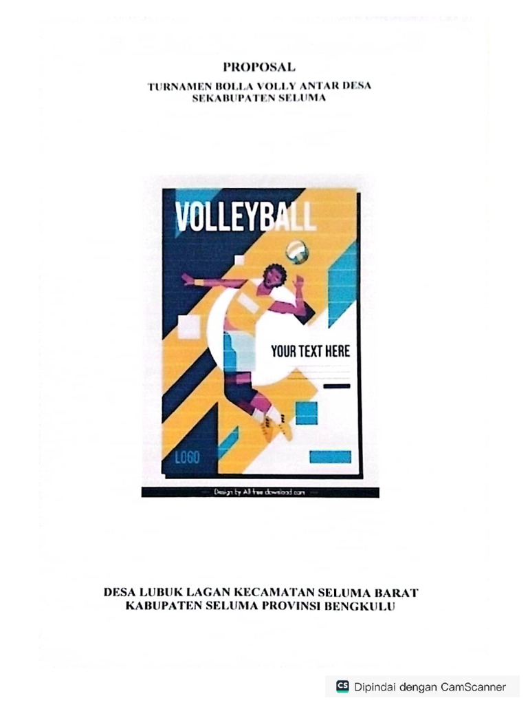 Proposal Turnamen Bola Volly Antar Desa Se-Kabupaten Seluma 2023 | PDF