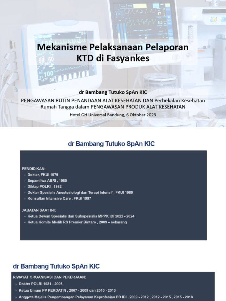 DR - Bambang Mekanisme Pelaksanaan Pelaporan KTD Di Fasyankes 2023 | PDF