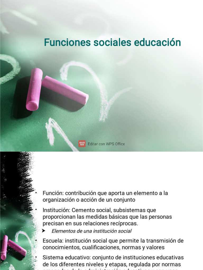 Tema 1 - Funciones Sociales de La Educación | PDF