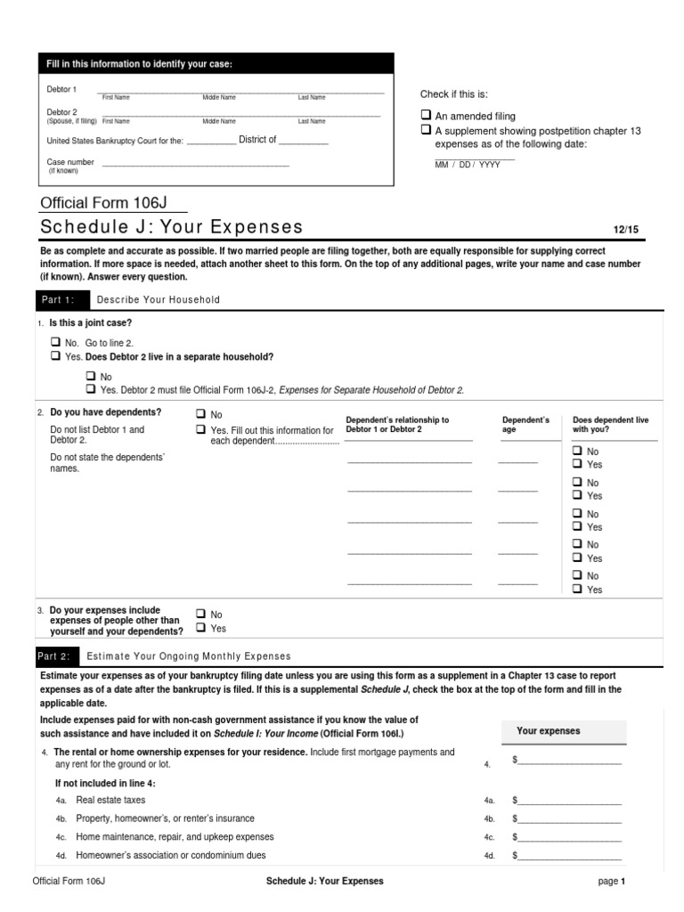 Form b106j | PDF | Mortgage Loan | Owner Occupancy