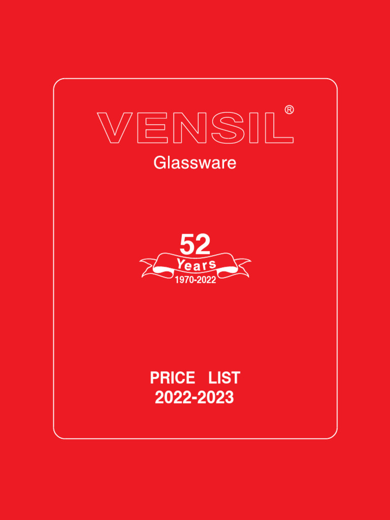 Vensil Price List 2022-2023 | PDF | Glasses | Sulfuric Acid