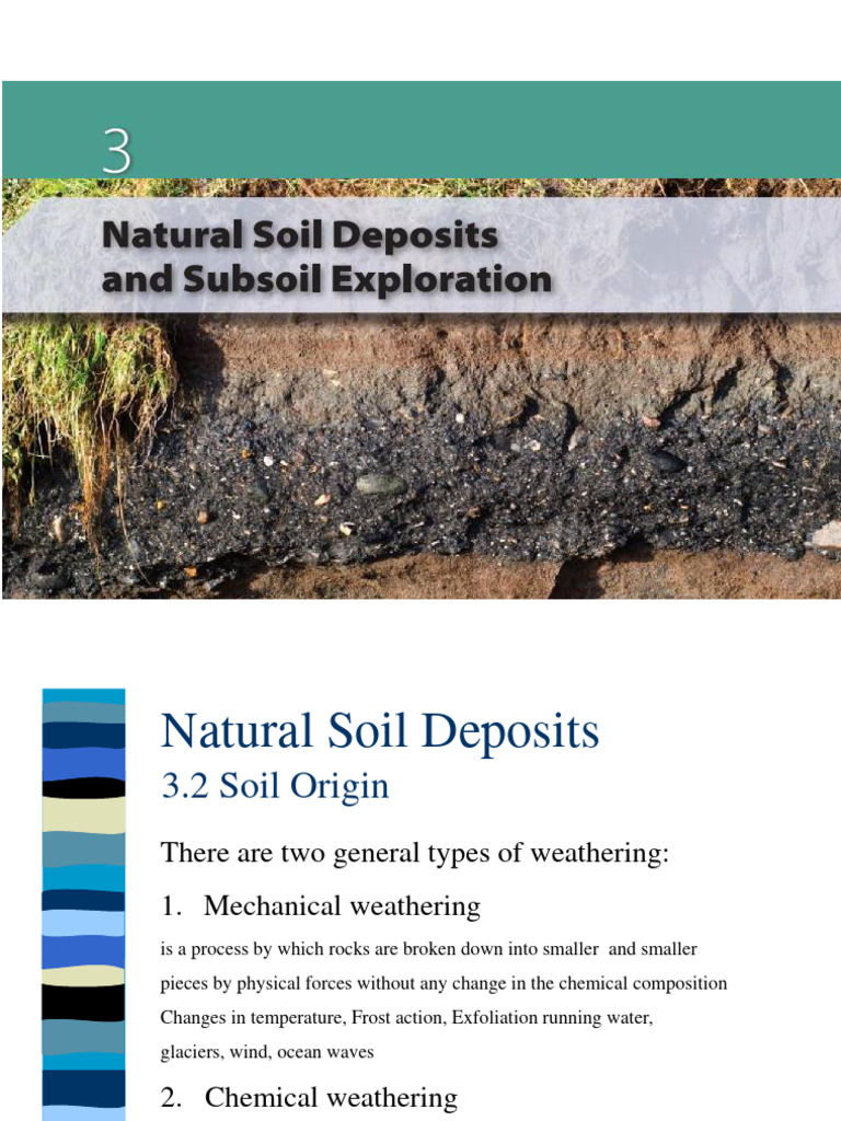 Chap 3 Natural Soil Deposits | PDF | Soil | Weathering
