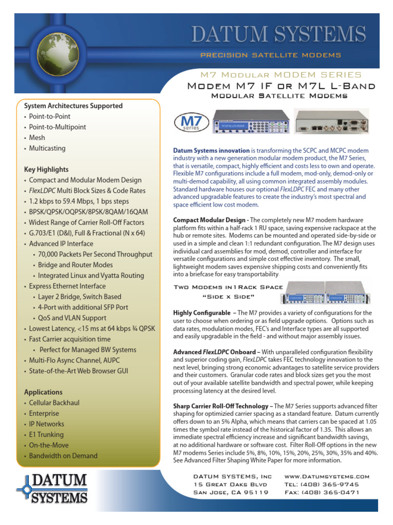 4 M7 - M7L - Modem - Datasheet | Download Free PDF | Modem | Bit Rate