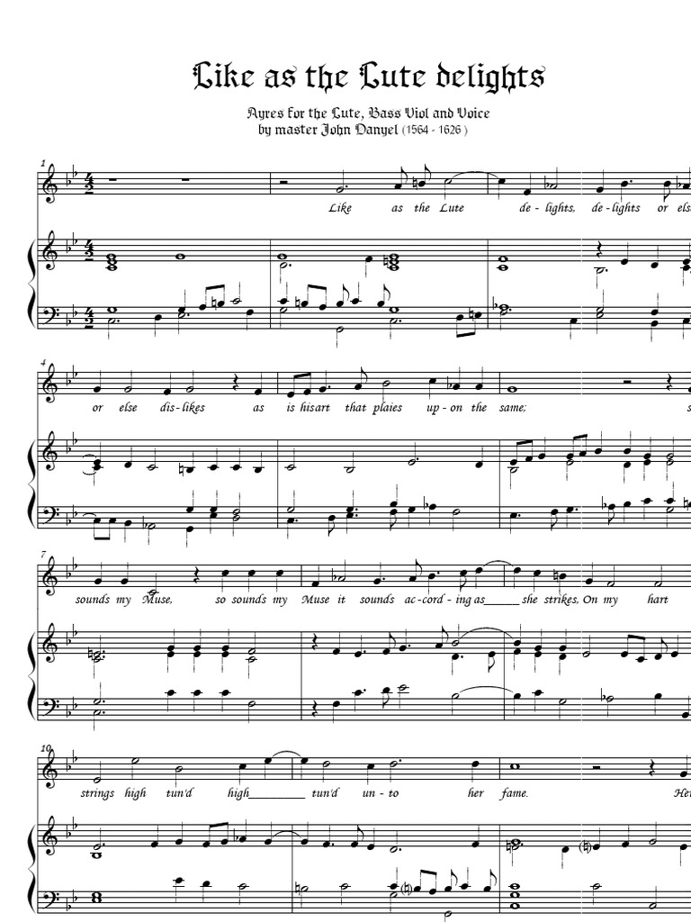 Like As The Lute Delights | PDF