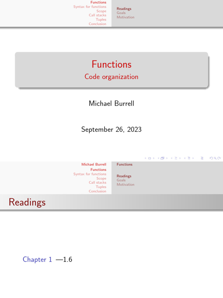 Slides 07 Functions Pdf Scope Computer Science Parameter Computer Programming