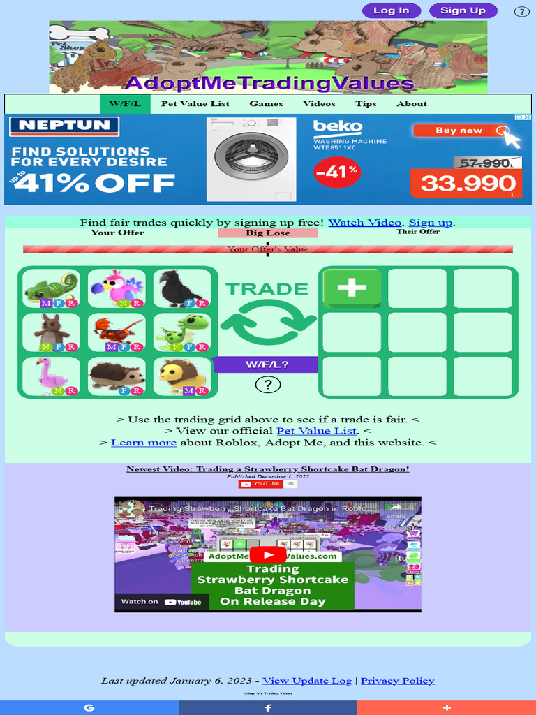 Adopt Me Trading Value