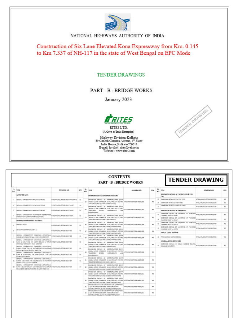 Tender Drawing Kona Exp Part B Structures | PDF | Precast Concrete ...