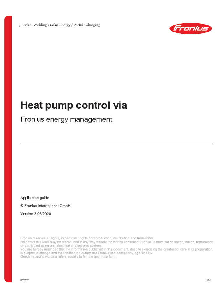 Fronius Heat Pump Control Guide | PDF | Power Inverter | Heat Pump