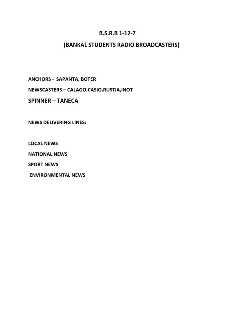 Script For Broadcasting Abm-A | PDF