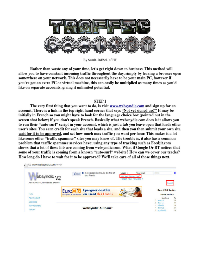 TrafficFactory-SOuR DieSEL | PDF | Facebook | Html Element