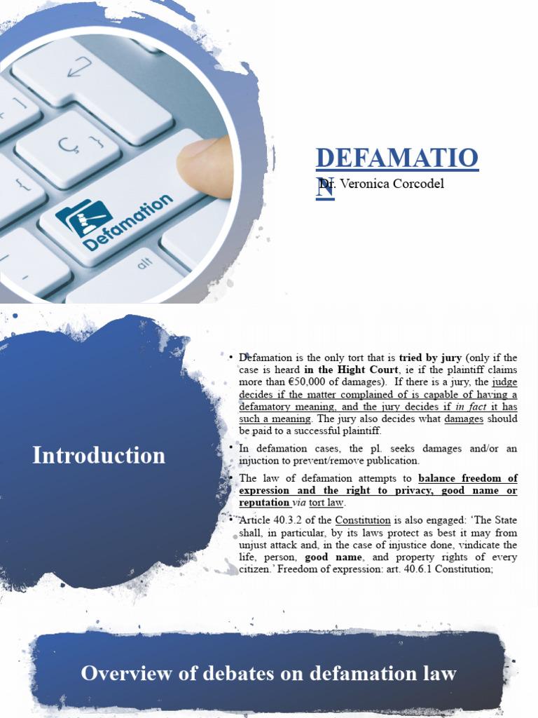 Powerpoint Slides - Defamation | Download Free PDF | Defamation ...