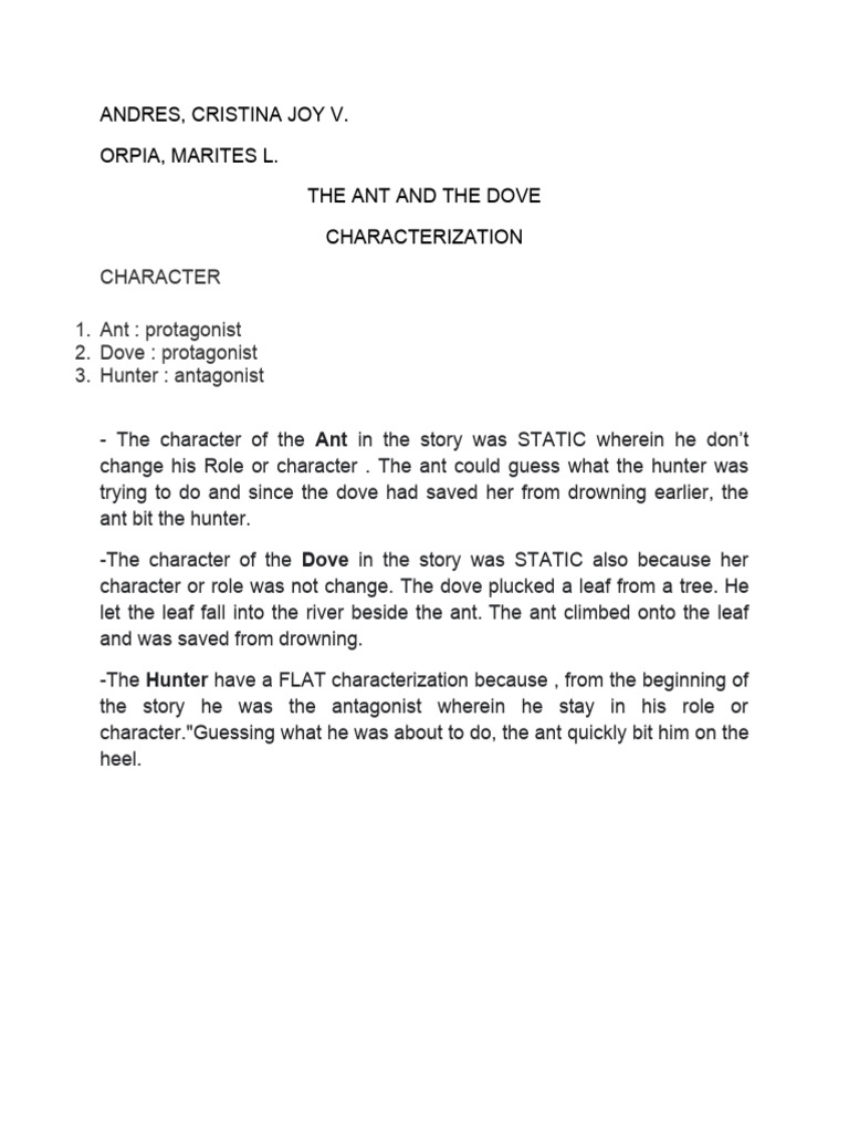 Children's Fable Character Analysis | PDF