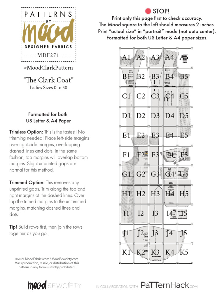 Coat - MoodFabrics - Com MDF271 Clark Pattern | PDF | Traditional Board ...