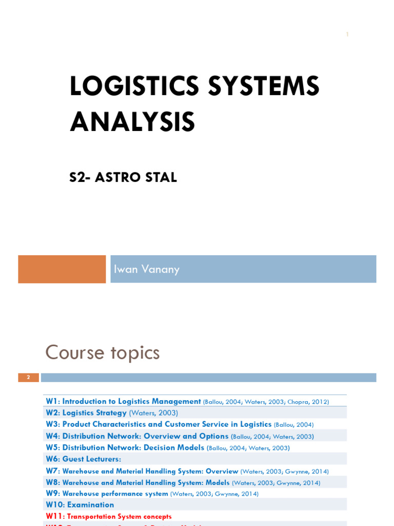Introduction of Logistics System | PDF | Logistics | Supply Chain